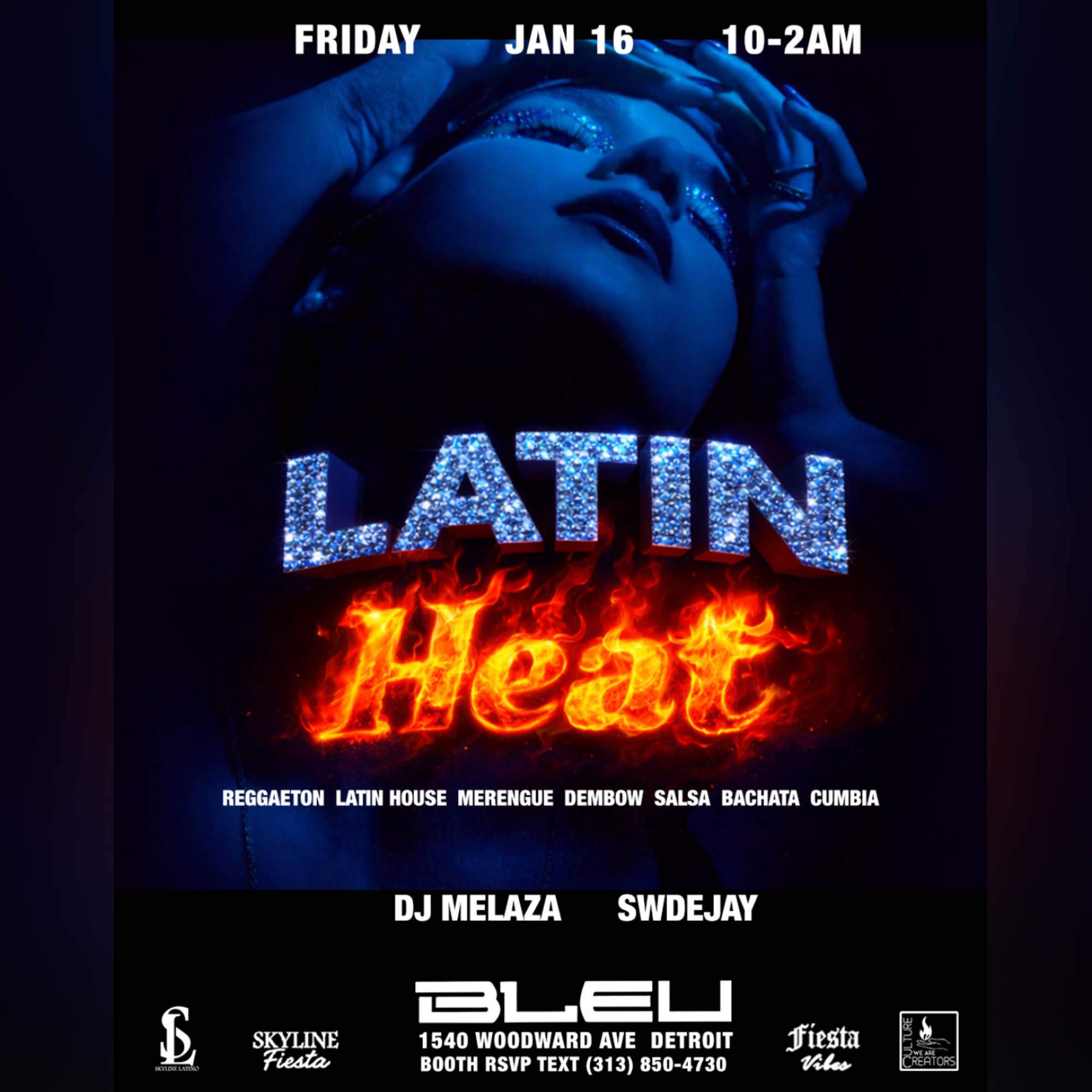 LATIN HEAT [CANCELLED] at Bleu, Detroit