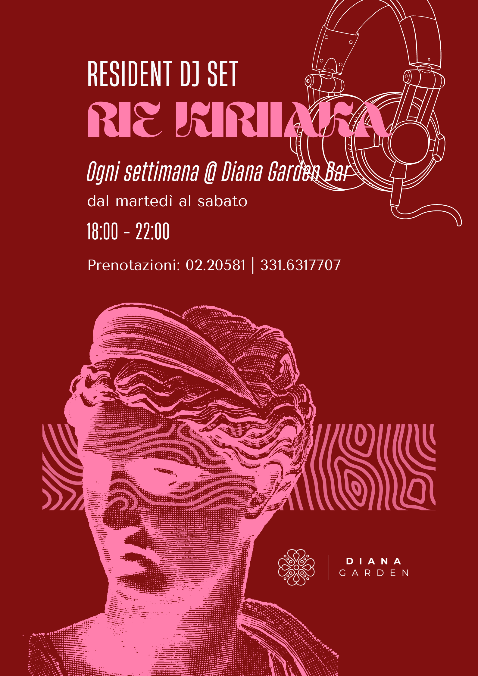 Resident DJ Rie Kiriiaka at Hotel Diana Majestic, Milan