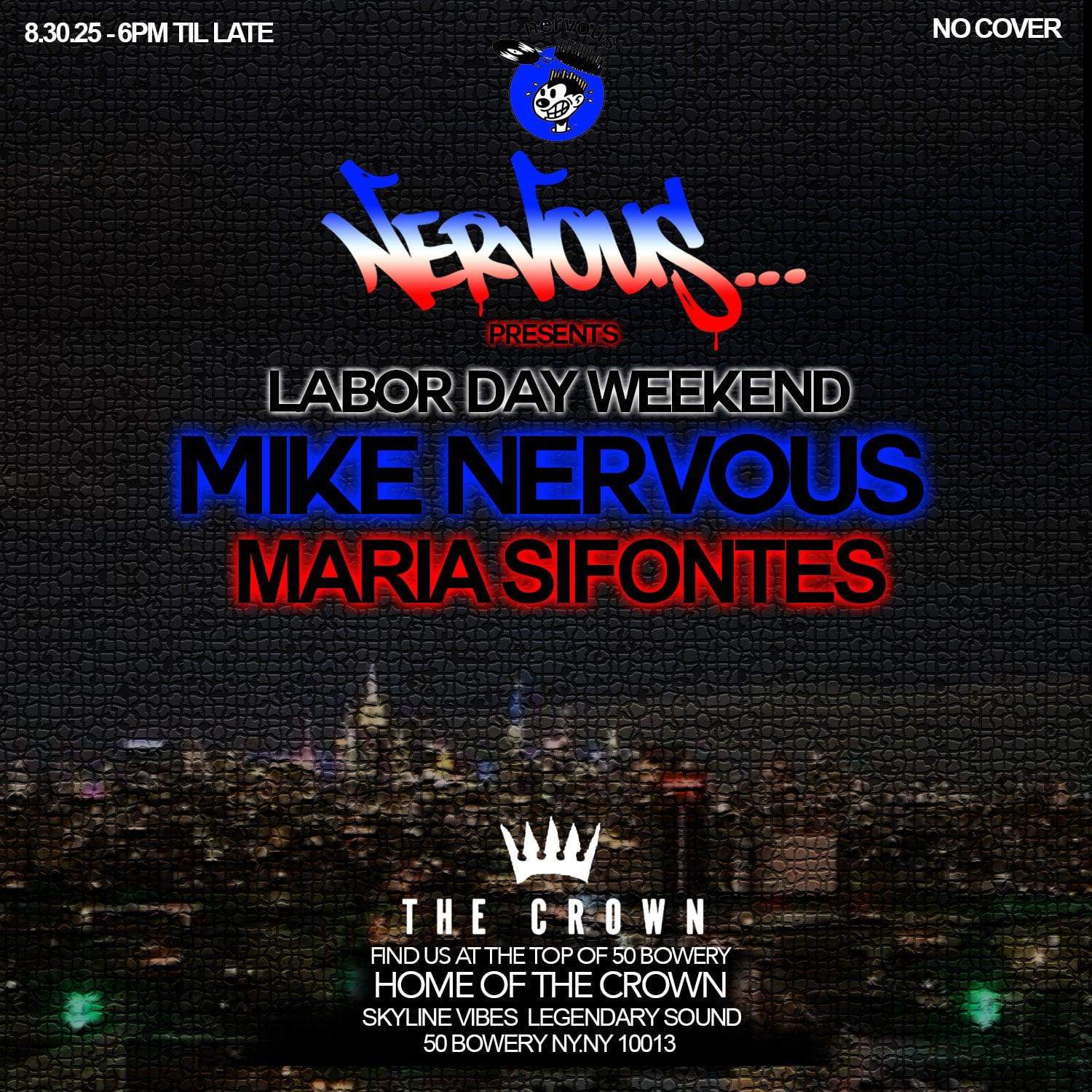Nervous Records presents: Rooftop Sessions NYC at The Crown, New York City
