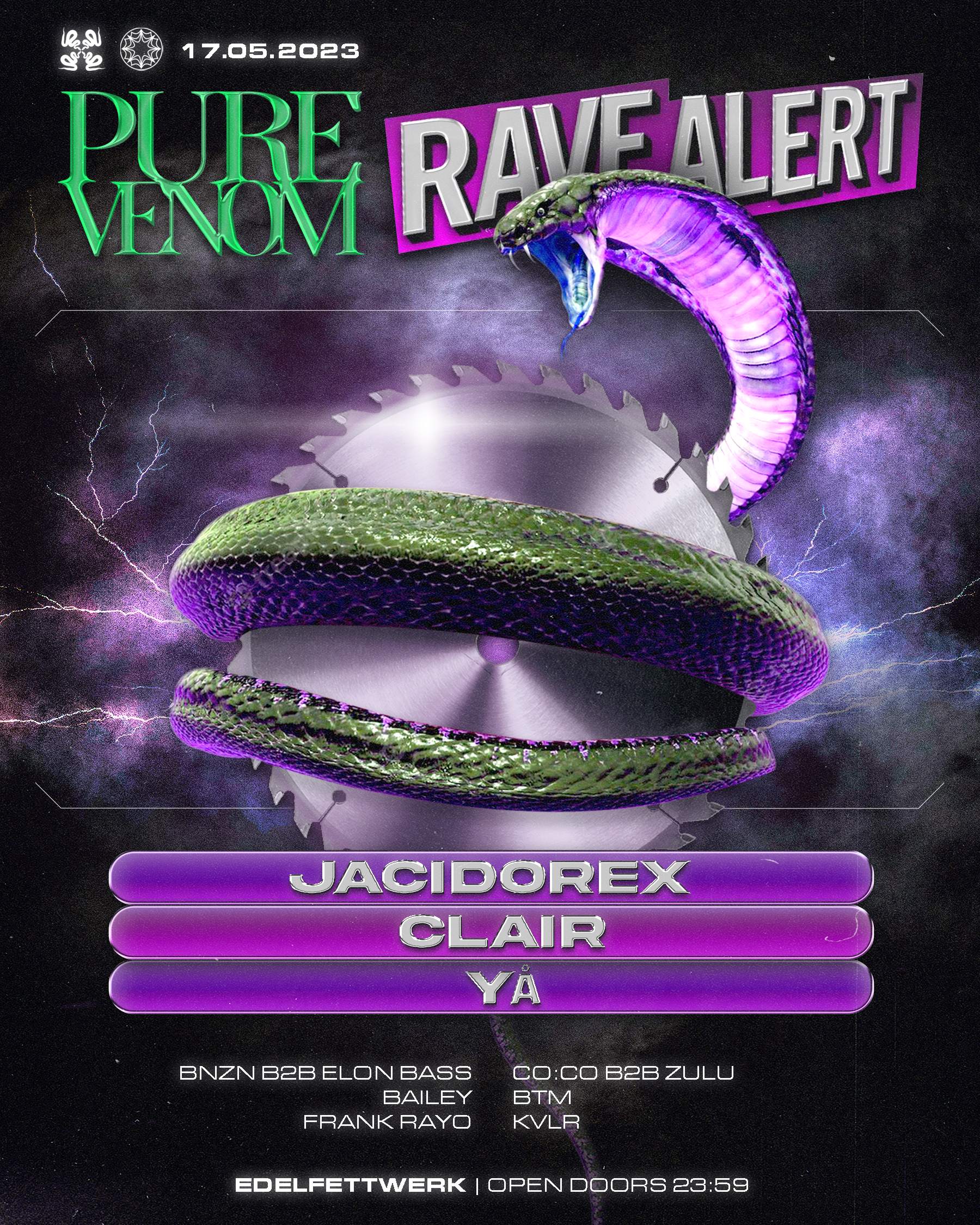 PURE VENOM x RAVE ALERT at Edelfettwerk, Hamburg