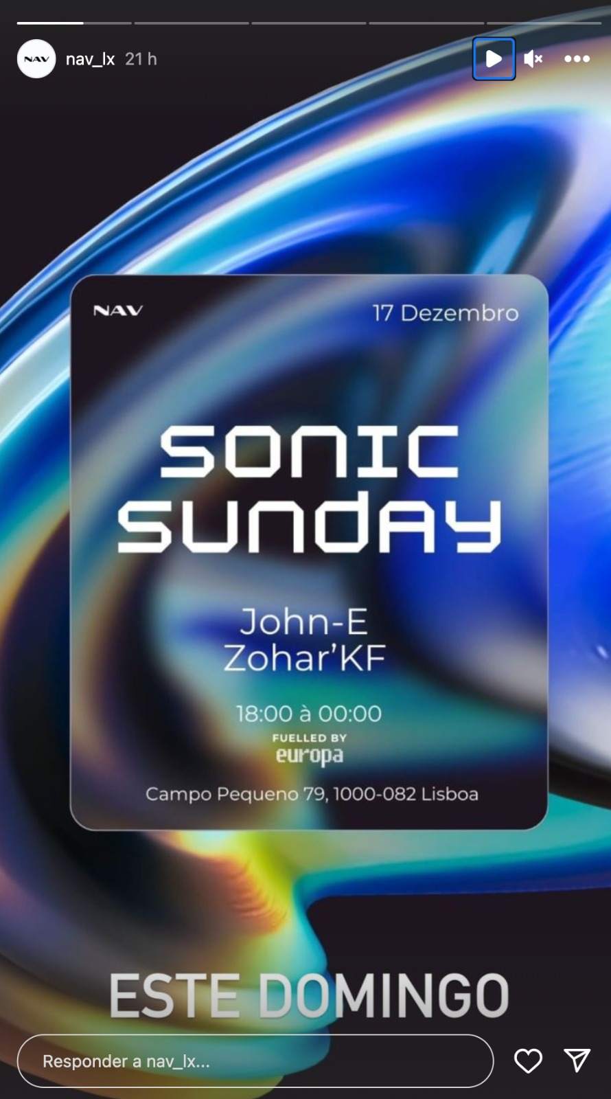 Sonic Sundays at NAV – Nunca Antes Visto, Lisbon