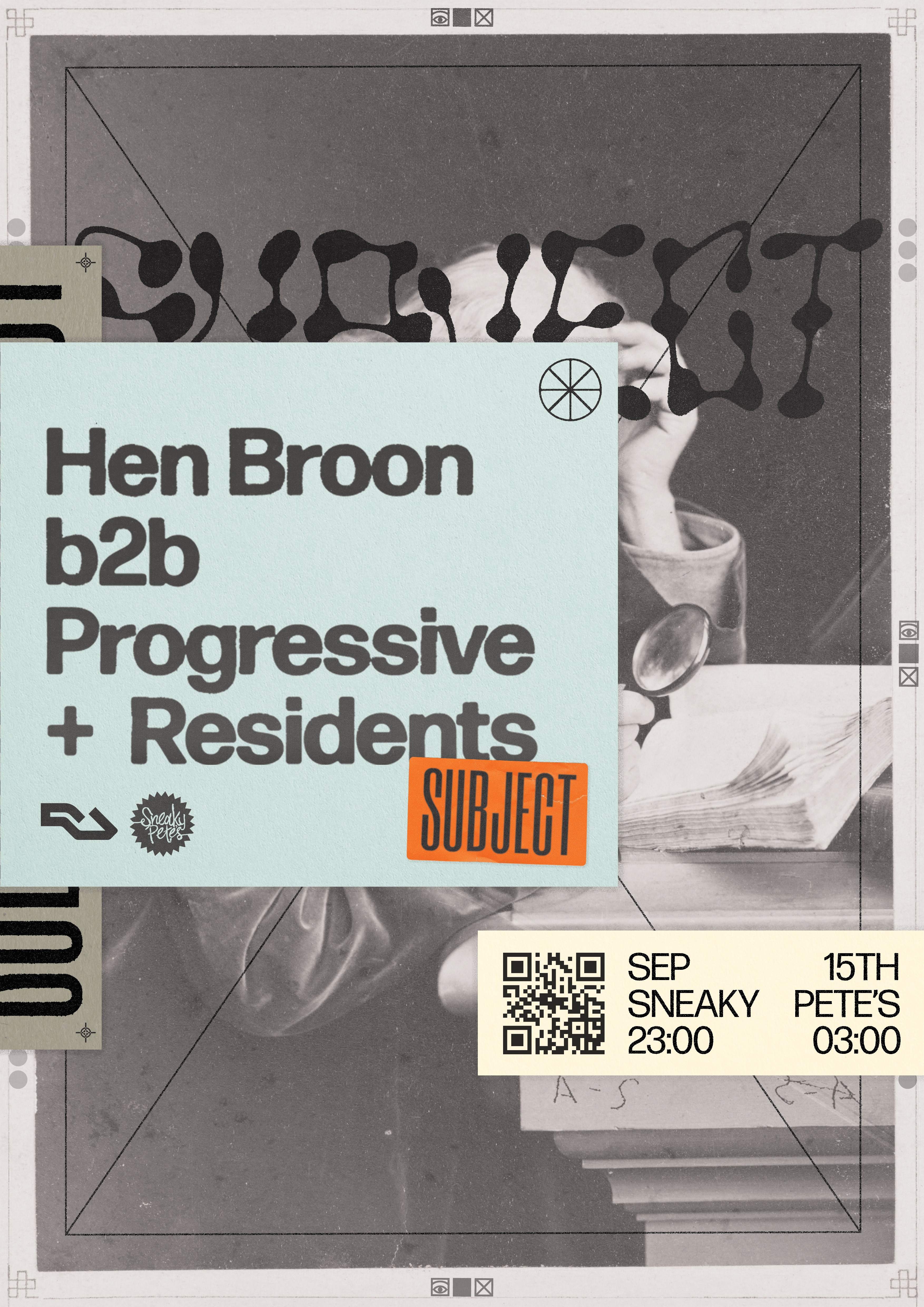 Subject: Hen Broon b2b Progressive en Sneaky Pete's, Edinburgh