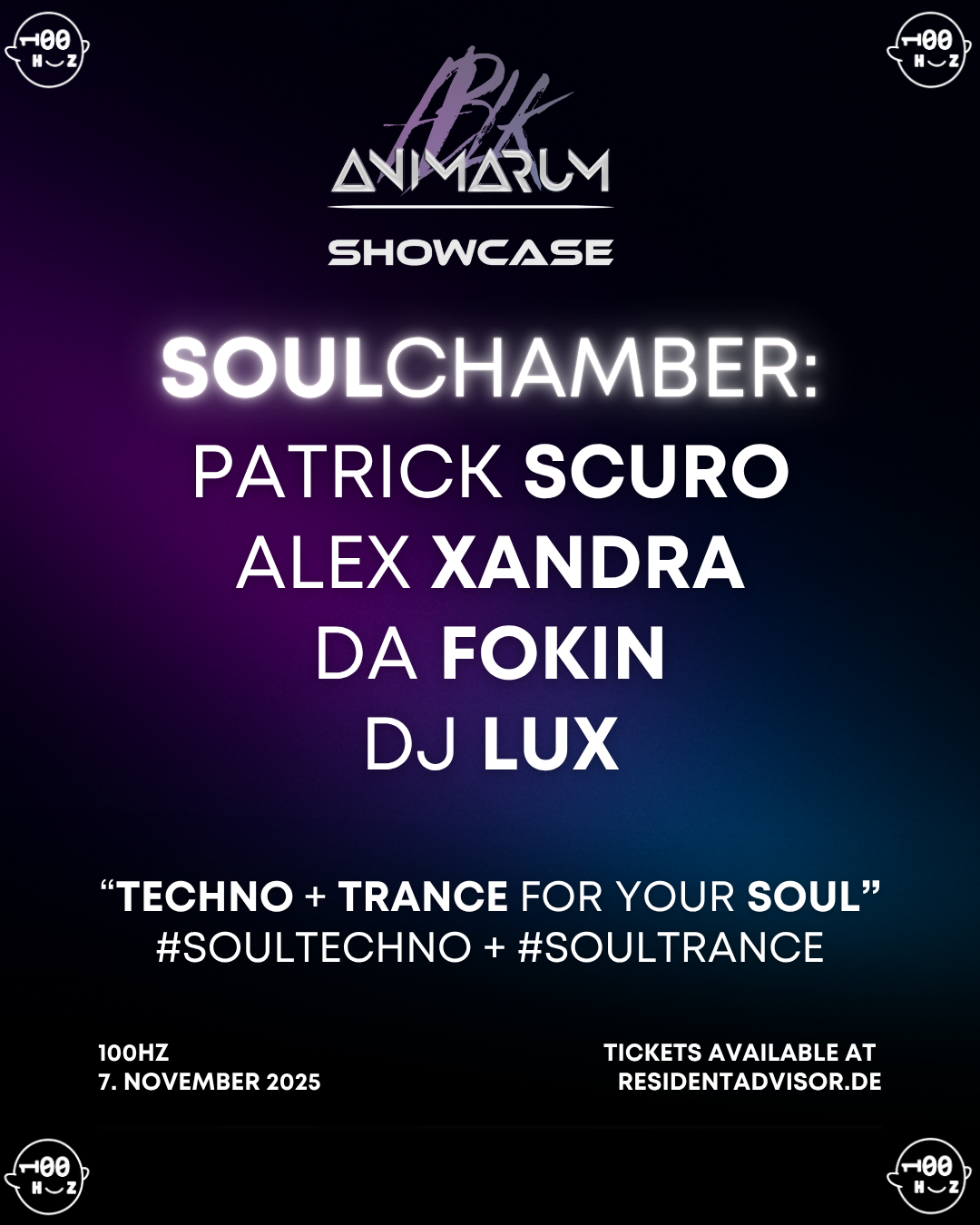 Animarum Label Showcase III - Techno & Trance for your Soul bei 100hz ...