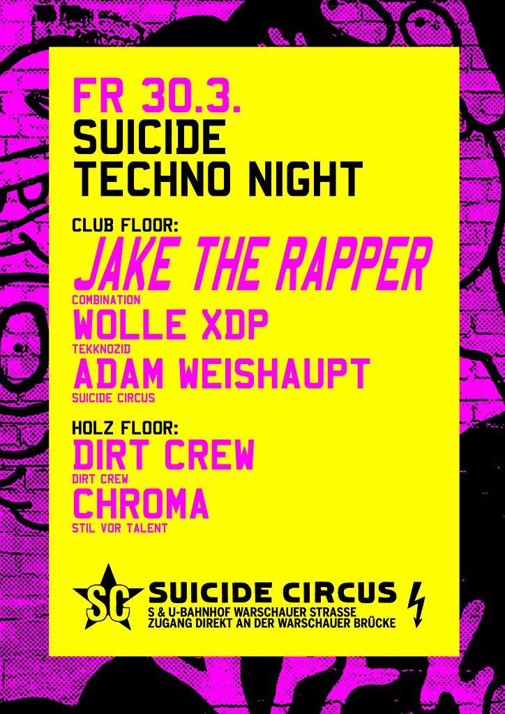 Suicide Club Night; Jake The Rapper, Wolle Xdp & More em Lokschuppen ...