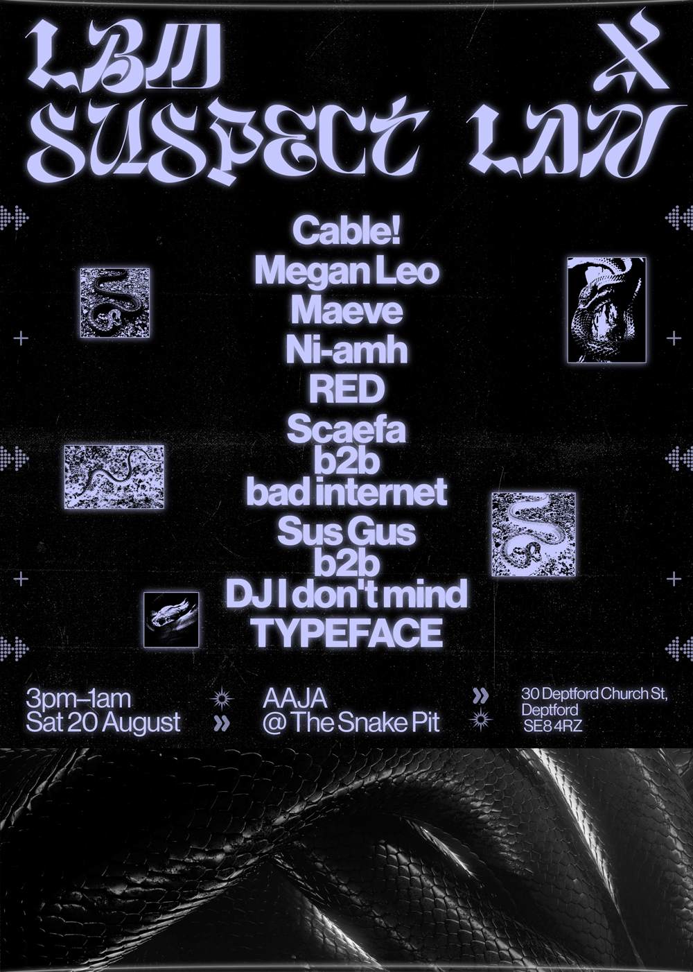 LBM X Suspect LDN Day into Night Party: Megan Leo, Maeve, RED, Cable ...