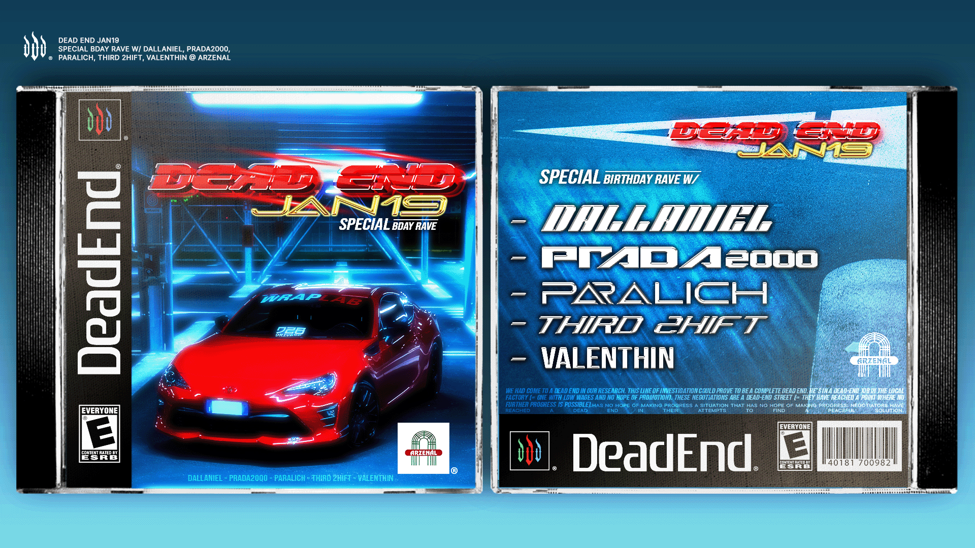 DEAD END Special Birthday Rave with Dallaniel, PRADA2000 a Arzenal ...