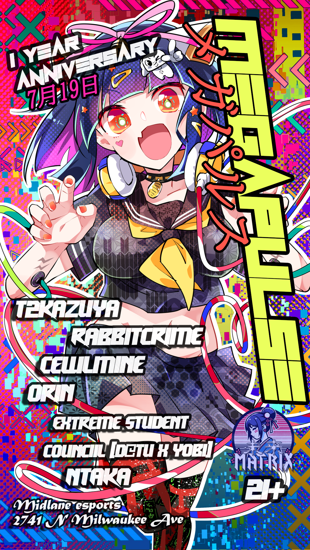 MEGAPULSE 1st Anniversary! (J-core) at Midlane Esports, Chicago