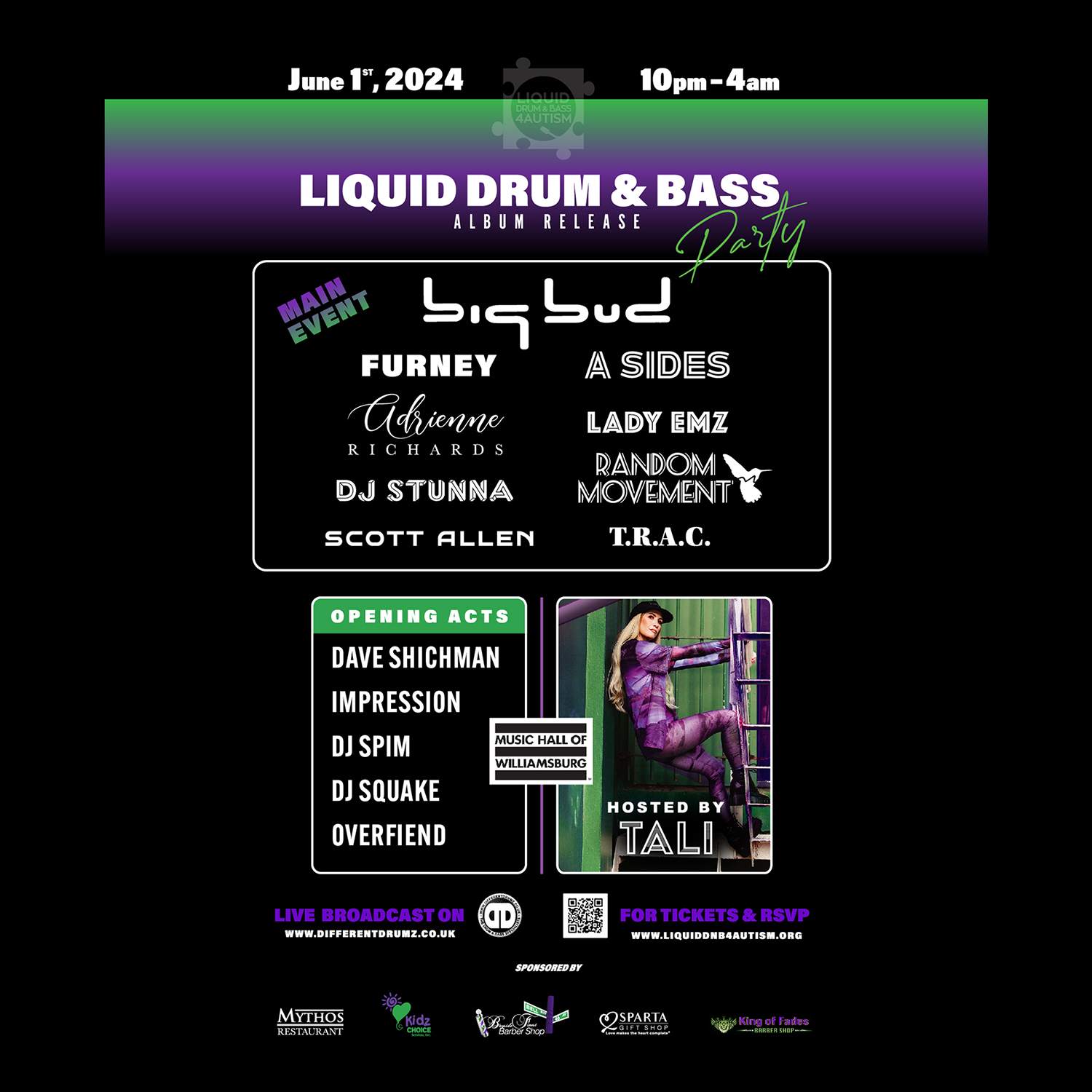 Liquid Drum & Bass Album Release Party Big Bud, A Sides, Dave Shichman ...