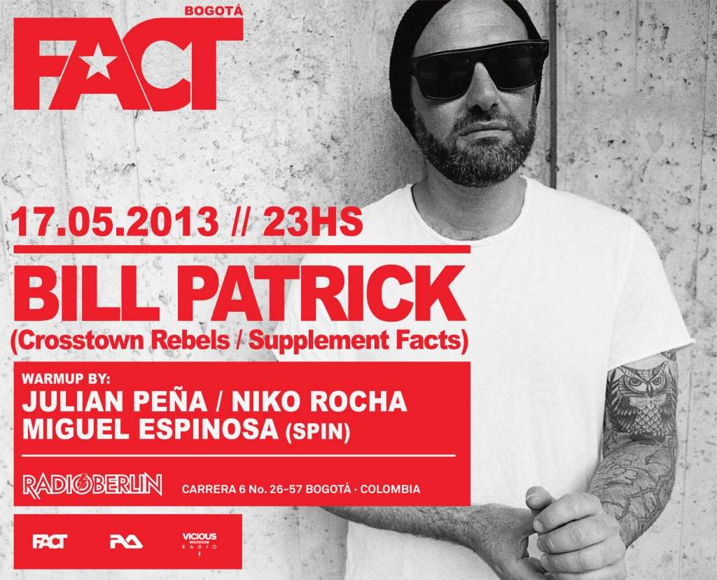 Fact & Radioberlin presentan a Bill Patrick en Radio Berlín, Bogotá