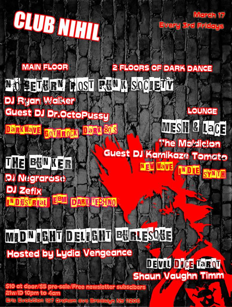 Club Nihil: Post Punk Society with Midnight Burlesque with Guest ...