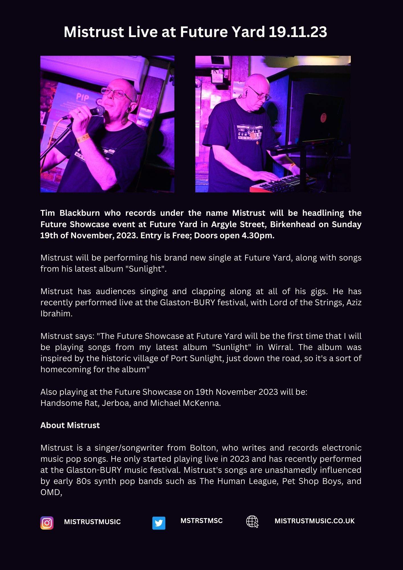 Mistrust Live at Future Yard, Liverpool