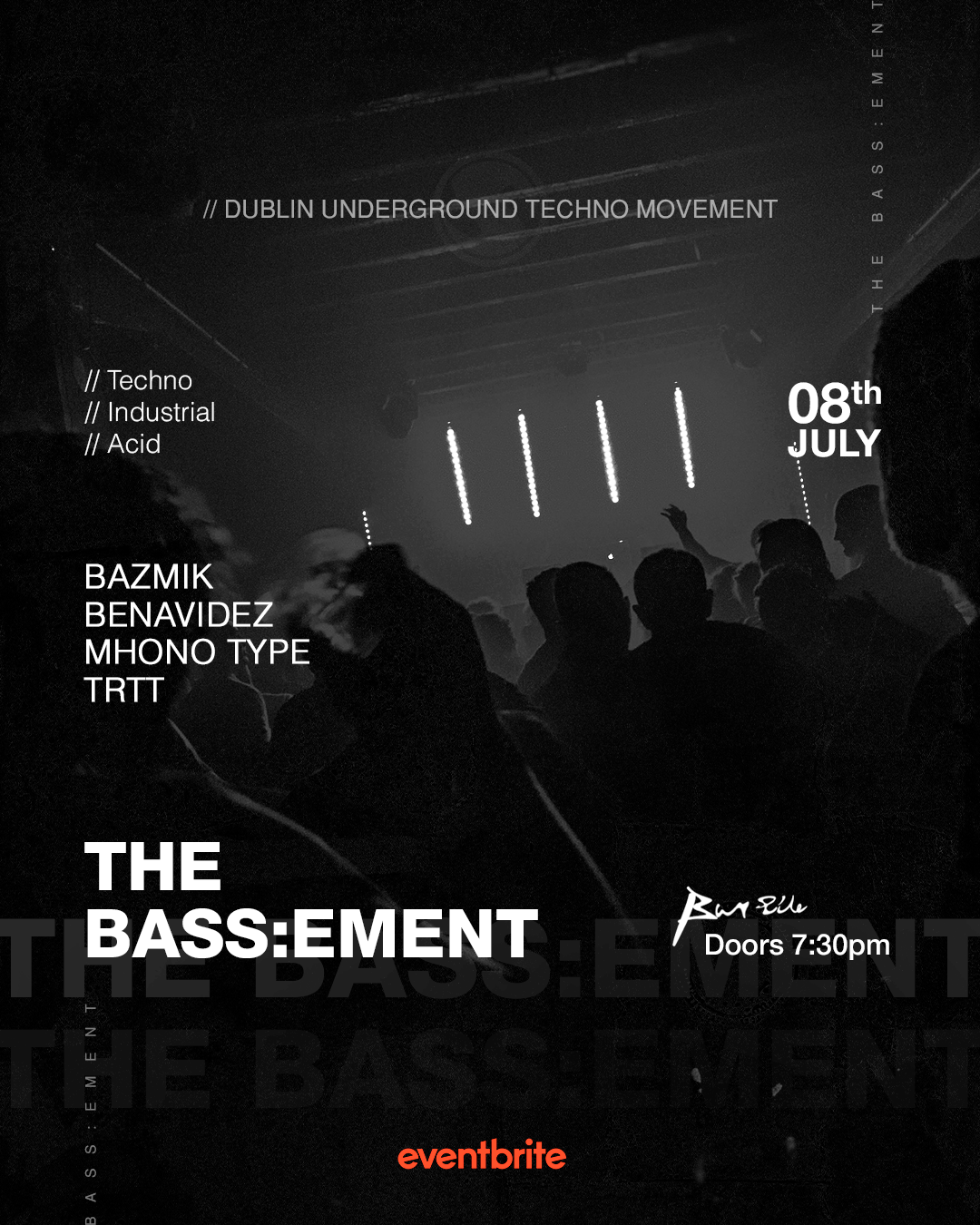 The BASS:EMENT - Underground Techno Night at Bar Eilé, Dublin