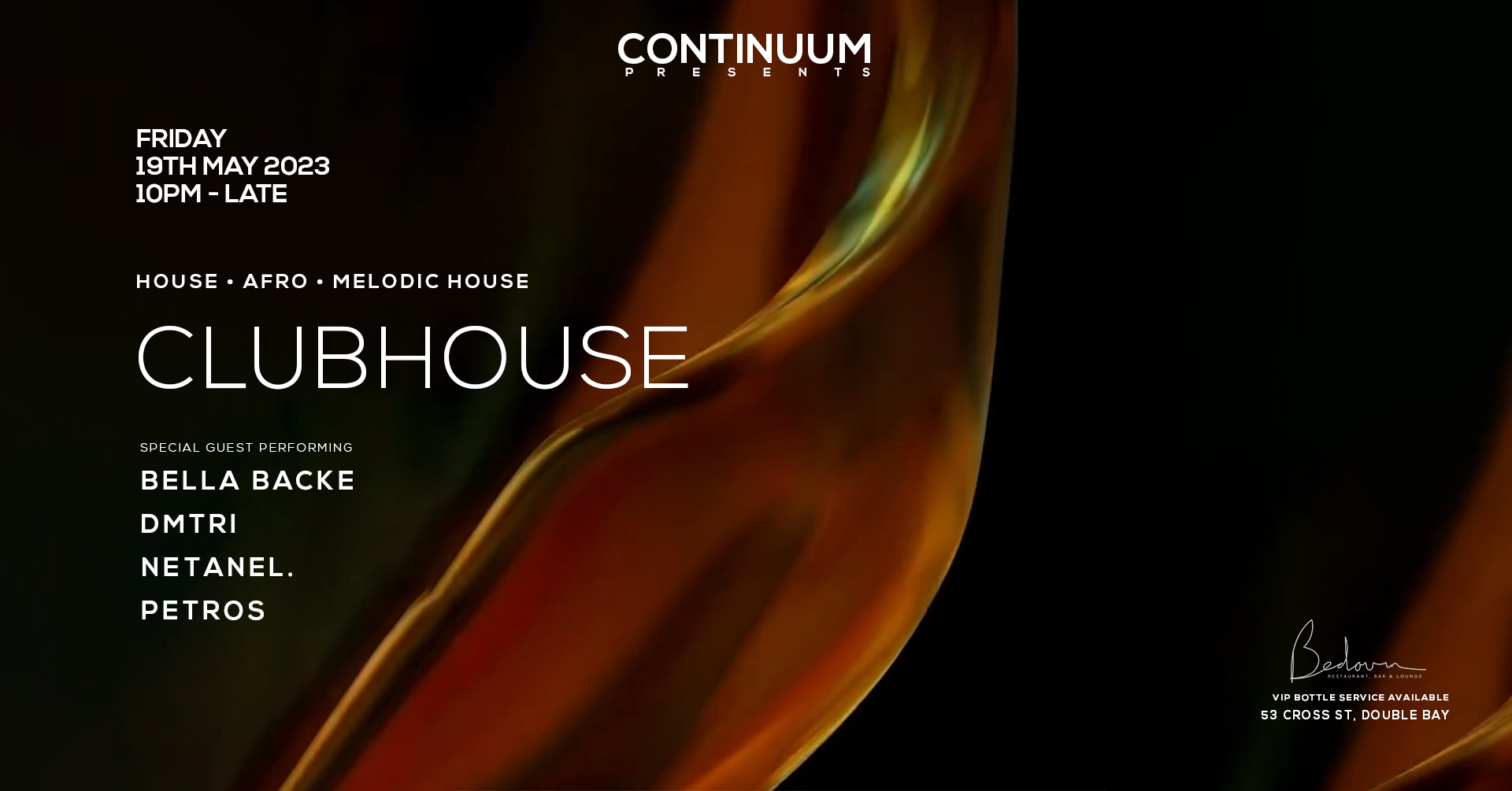 Clubhouse V - Bedouin at TBA - 53 Cross st, Double Bay, Sydney