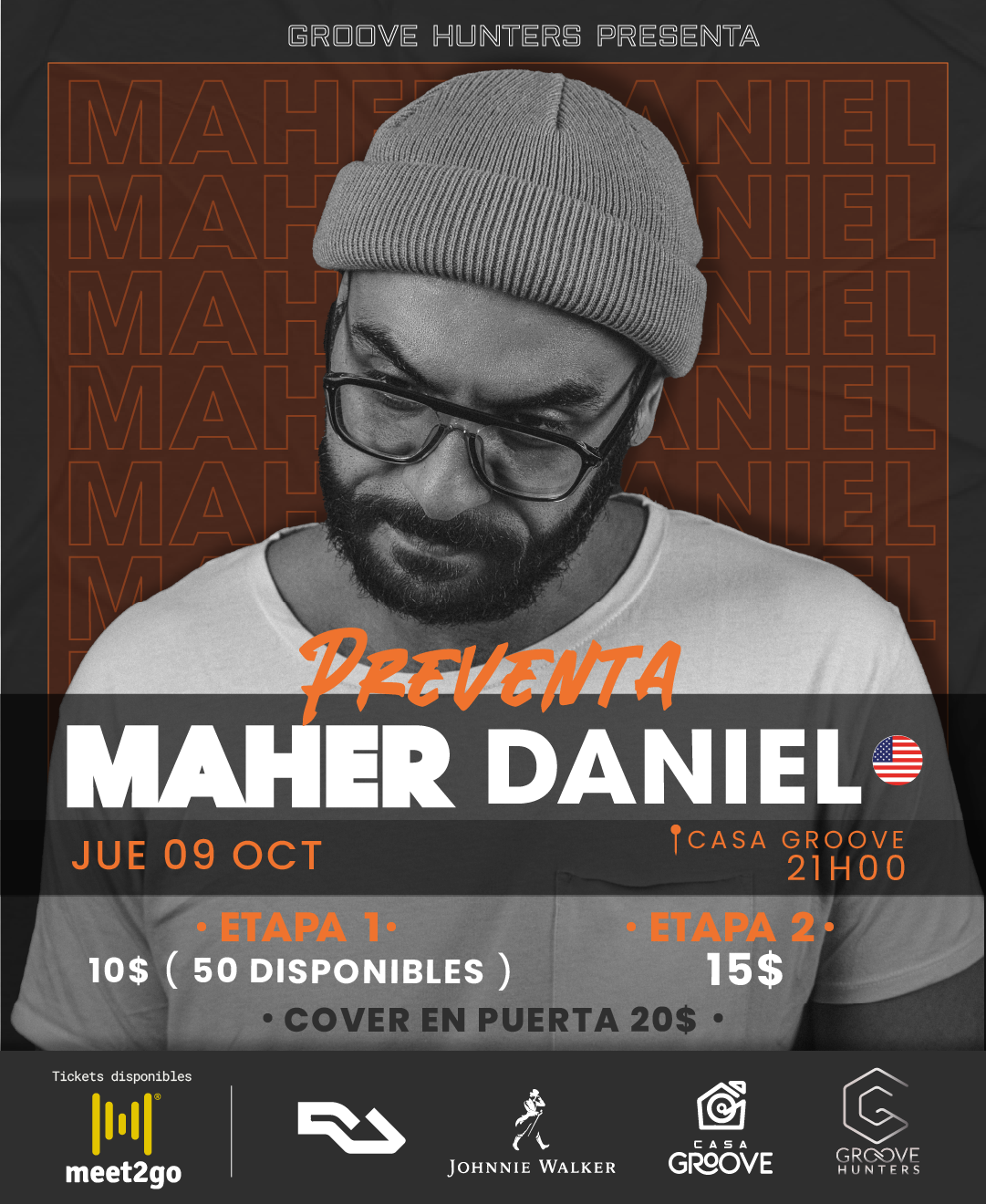 Groove Hunters presenta Maher Daniel ( USA) at TBA - Casa Groove, Ecuador