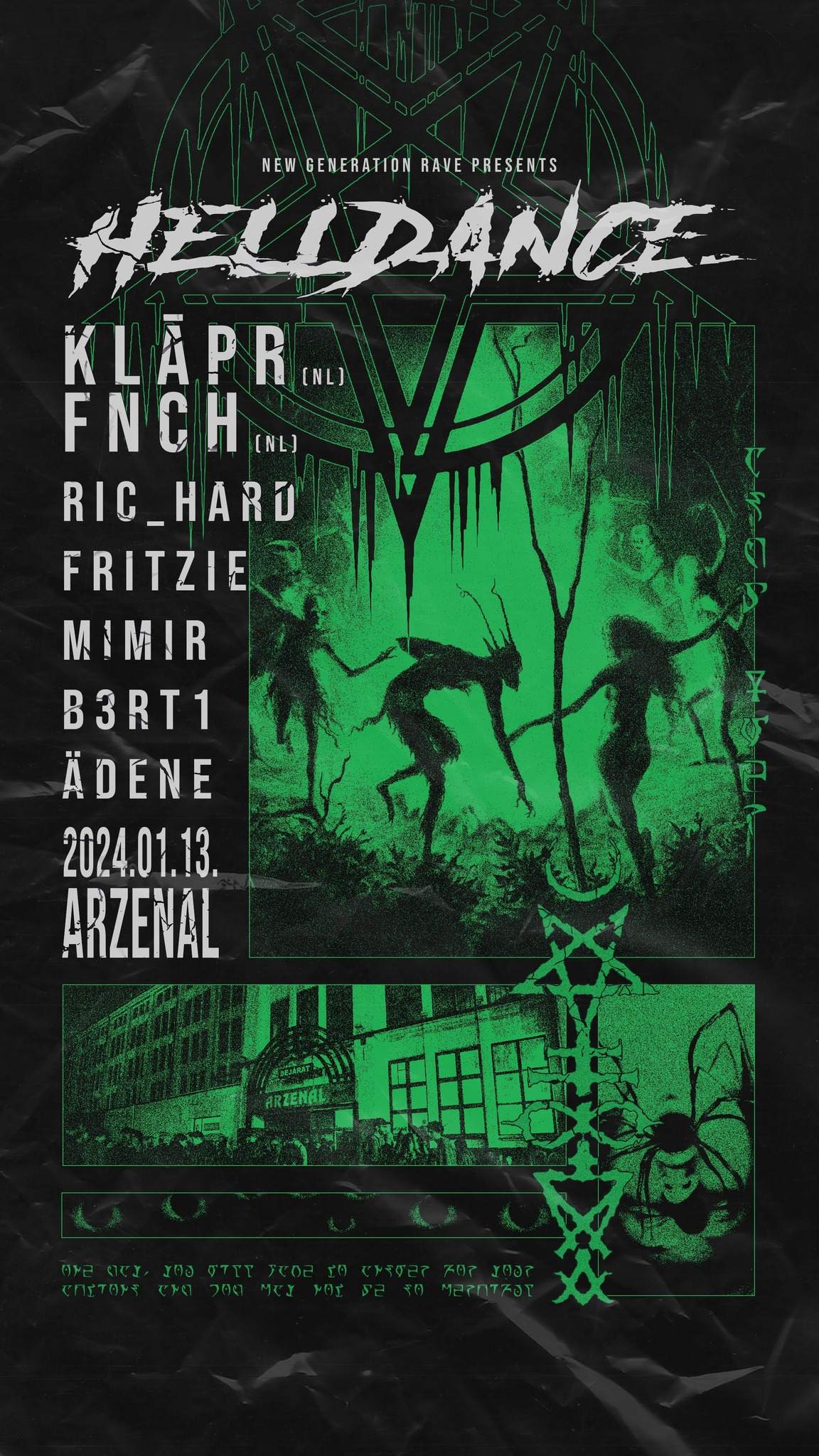 HELLDANCE ~ NEW GENERATION ~ EPISODE009 ~ KLĀPR & FNCH - RIC_HARD birthday at Arzenal, Budapest