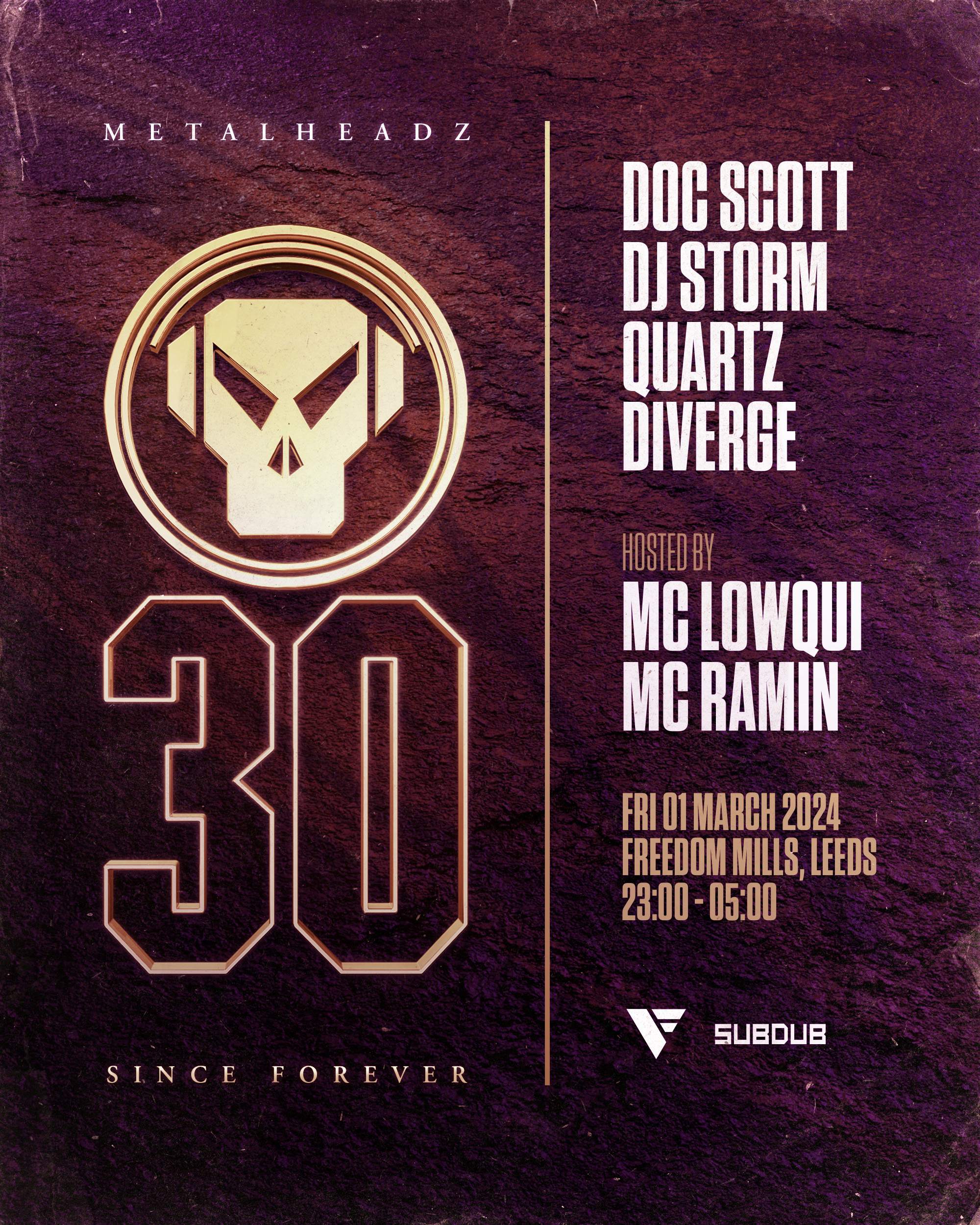 Metalheadz 30 at Freedom Mills, Leeds