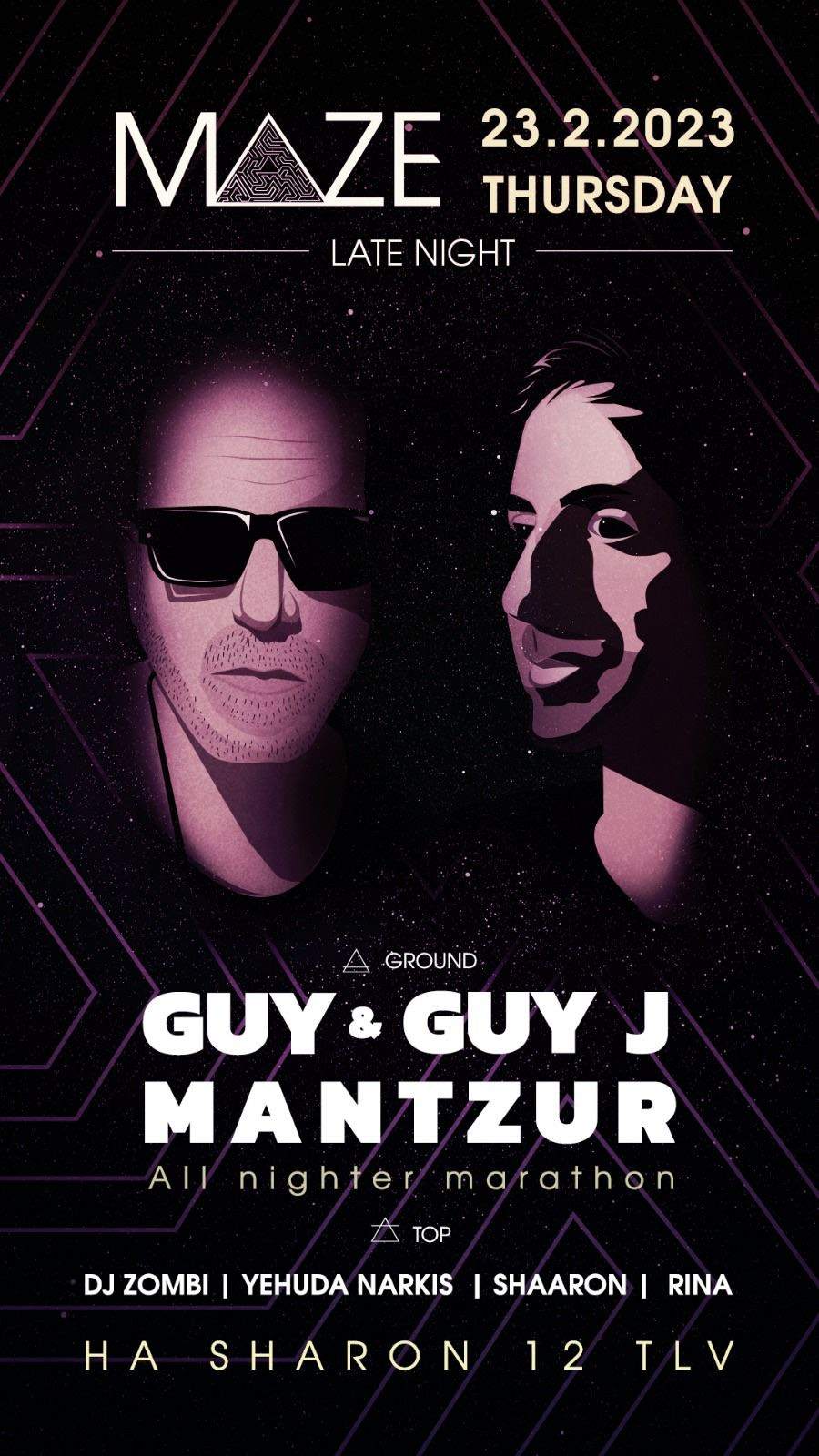 Maze host Guy J b2b Guy Mantzur at Maze, Tel Aviv