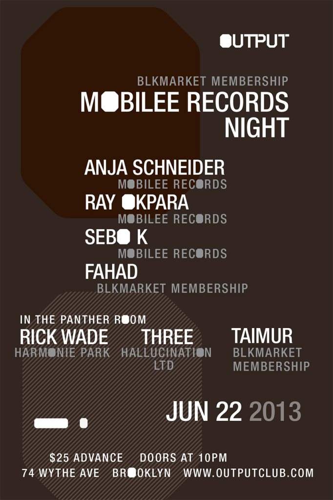 Blkmarket Membership presents Mobilee Showcase at Output, New York City