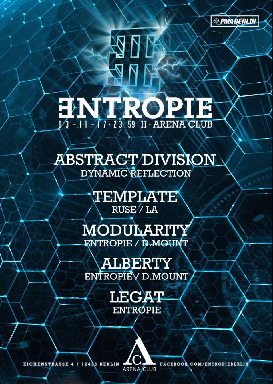 Entropie with Abstract Division, Template & Residents en Arena Club, Berlin