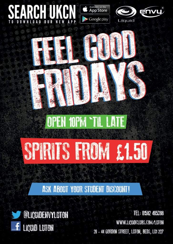 Feel Good Friday presents Carnao Beats at Liquid & Envy Luton, South + East