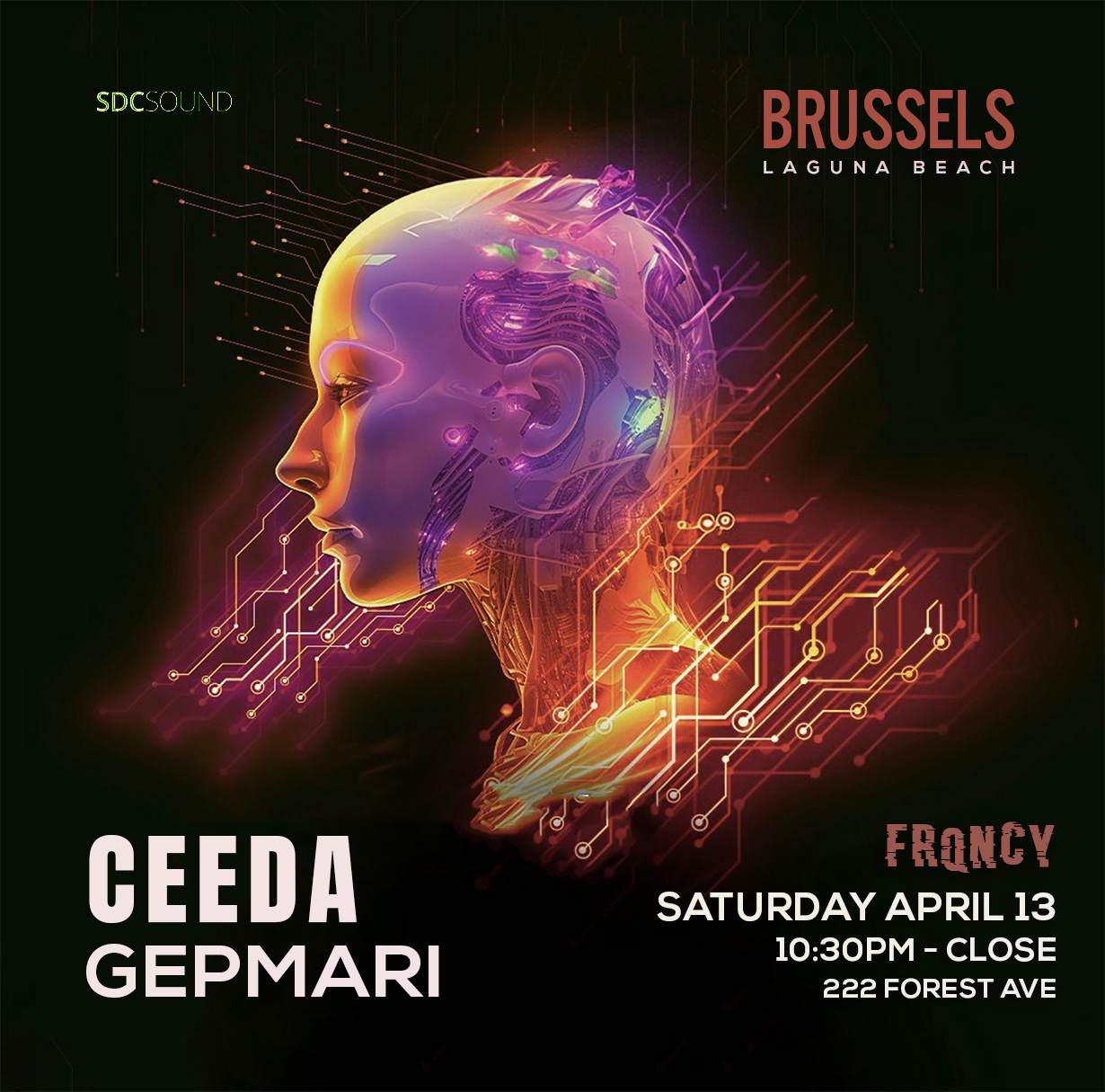 FRQNCY: with CEEDA and GEPMARI (orange county) en Brussels Bistro, Los Angeles