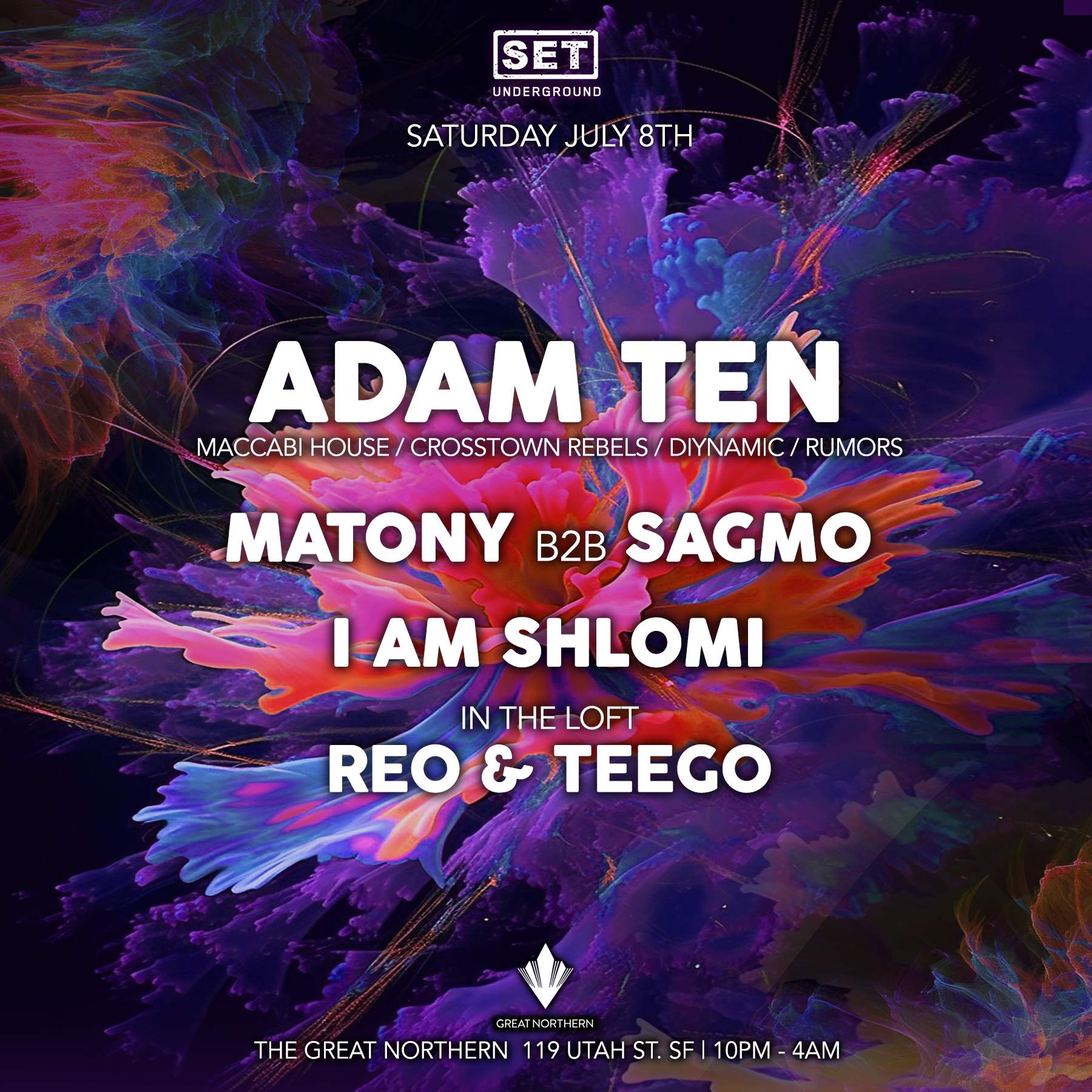 SET with Adam Ten (Maccabi House, Crosstown Rebels, Diynamic) at The ...