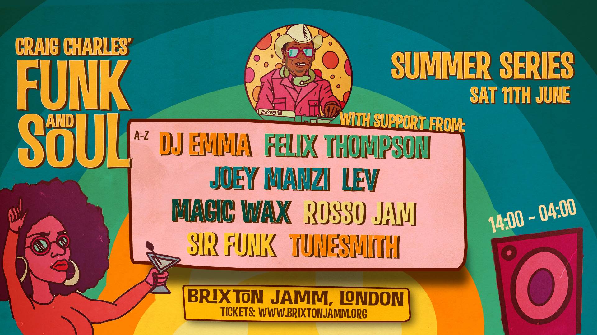 Craig Charles' Funk & Soul Club - Day & Night Party en Brixton Jamm, London