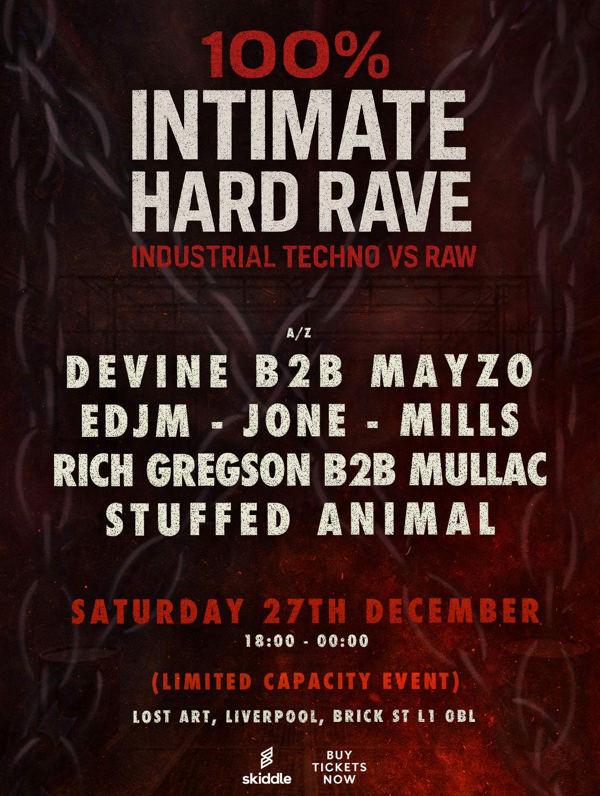 100% Intimate Hard Rave: Industrial Techno vs Raw at Lost Art Shop ...