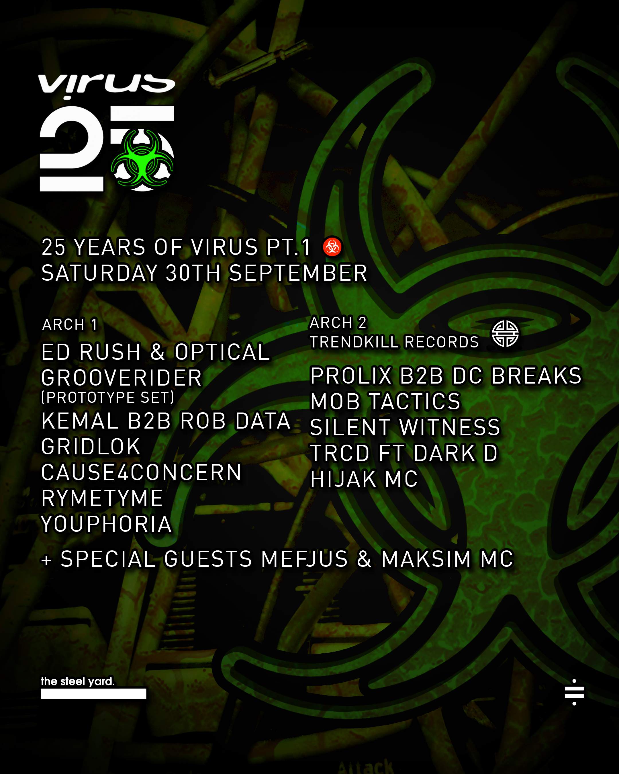25 Years of Virus: Part 1 at The Steel Yard, London