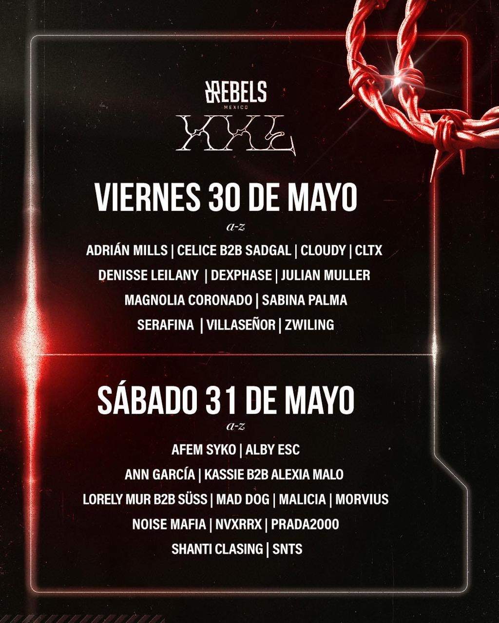 Rebels Mx presenta: XXL FESTIVAL [30 & 31 Mayo] en Sala Urbana, CDMX ...