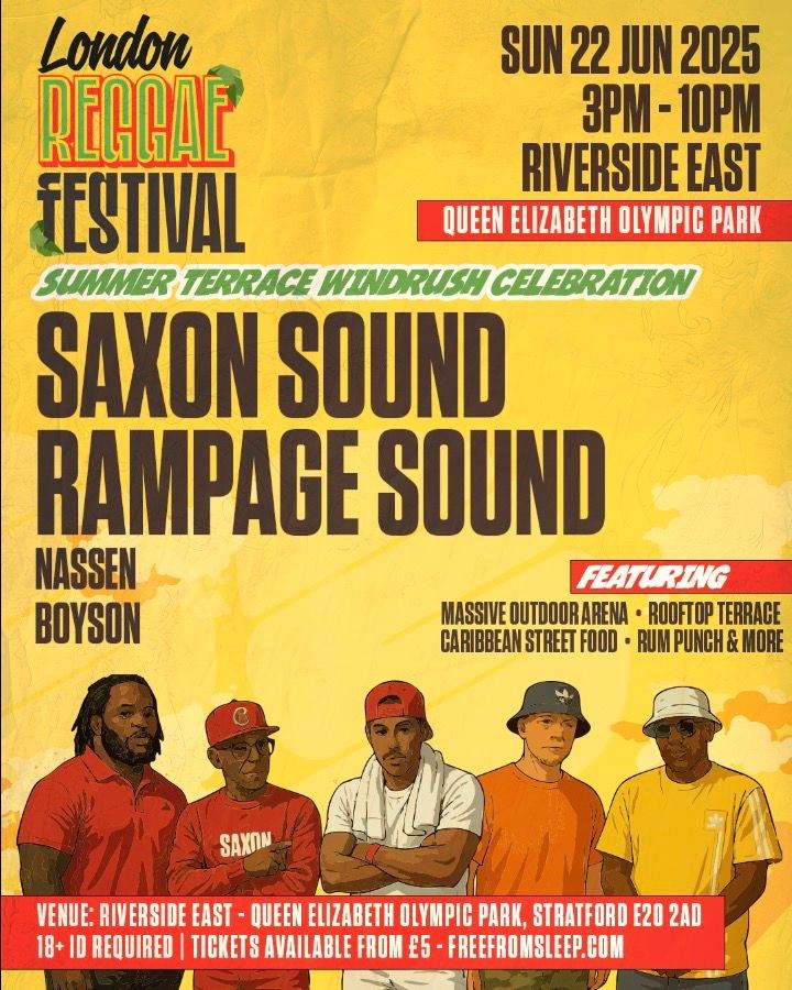 London Reggae Festival w/ Saxon & Rampage Sound at Queen Elizabeth ...