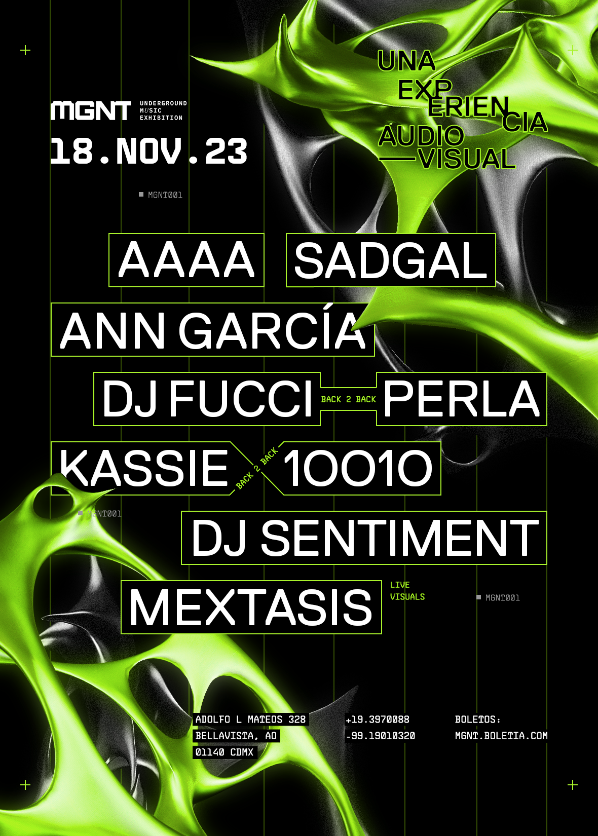 MGNT003: AAAA, Ann García, sadgal, Kassie, 1OO1O, Dj Fucci, Perla, DJ ...