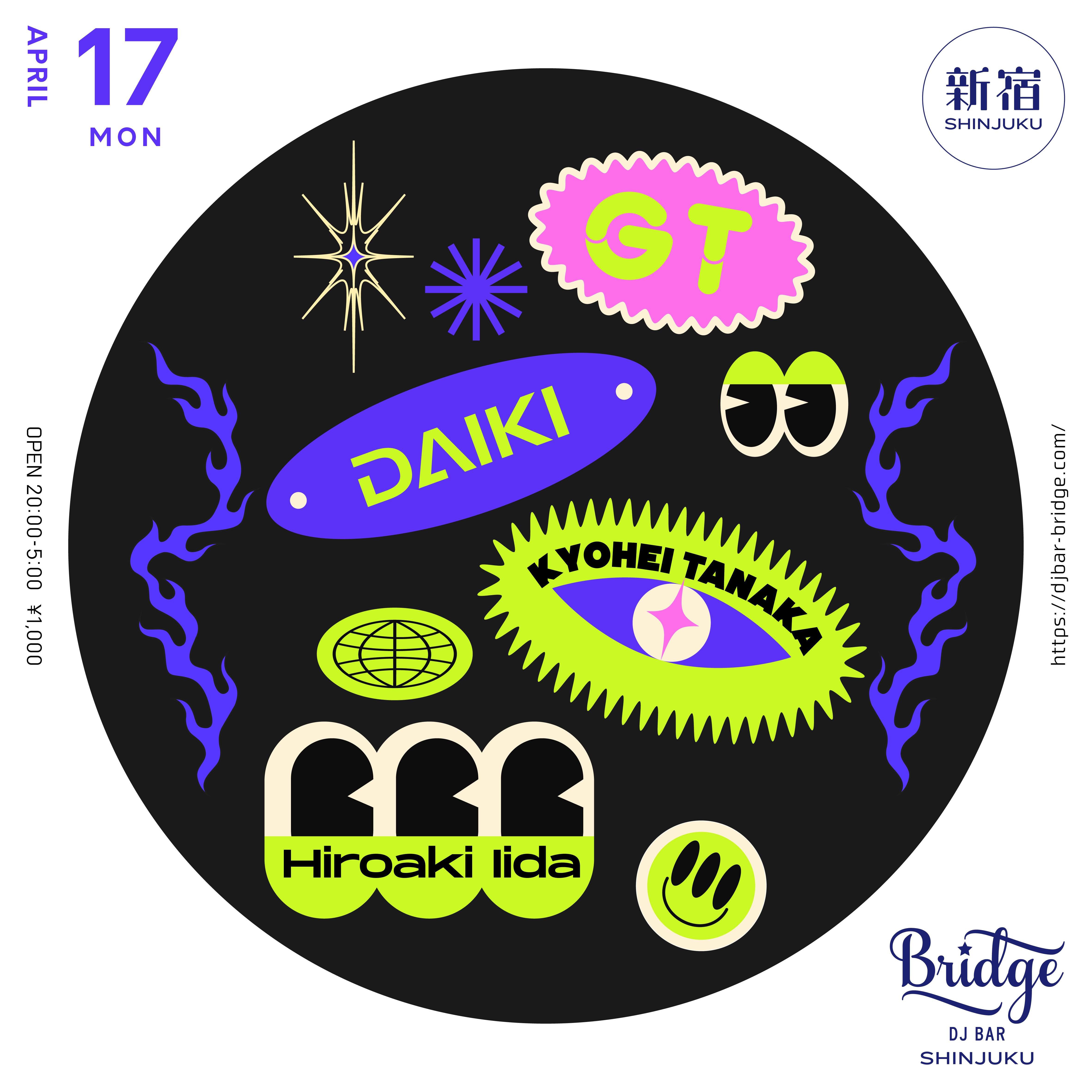 GT / DAIKI / Kyohei Tanaka / Hiroaki Iida at DJ Bar Bridge Shinjuku, Tokyo