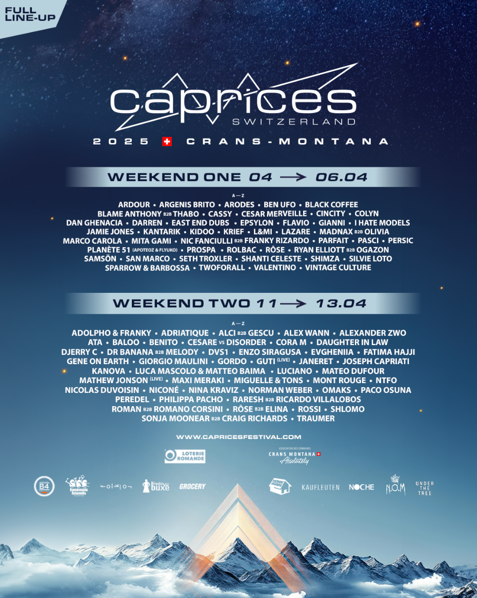 Caprices Festival 2025 - Crans-Montana at Cry d'Er – Club d'Altitude ...