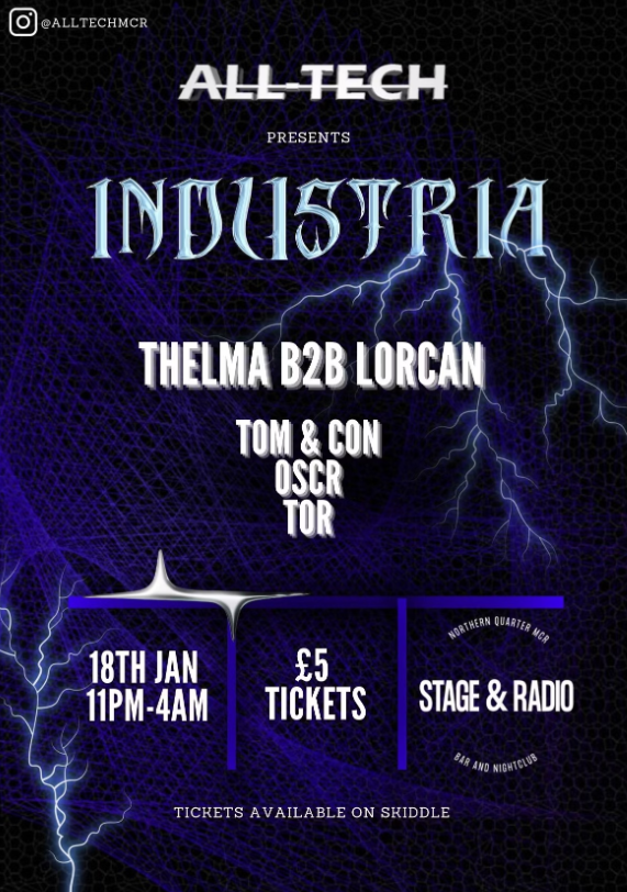 INDUSTRIA: Thelma B2B Lorcan at Stage and Radio, Manchester