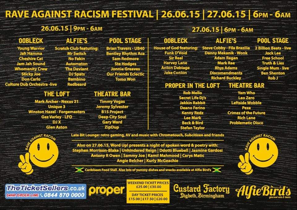 Rave Against Racism Festival at Alfie Birds, Birmingham
