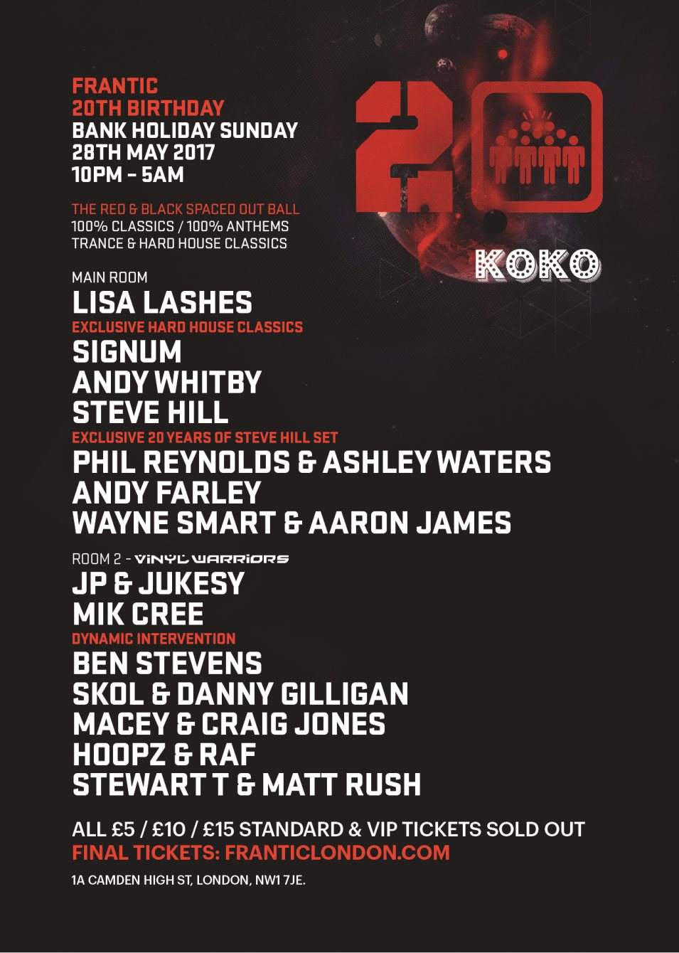 Frantic 20th Birthday at KOKO, London