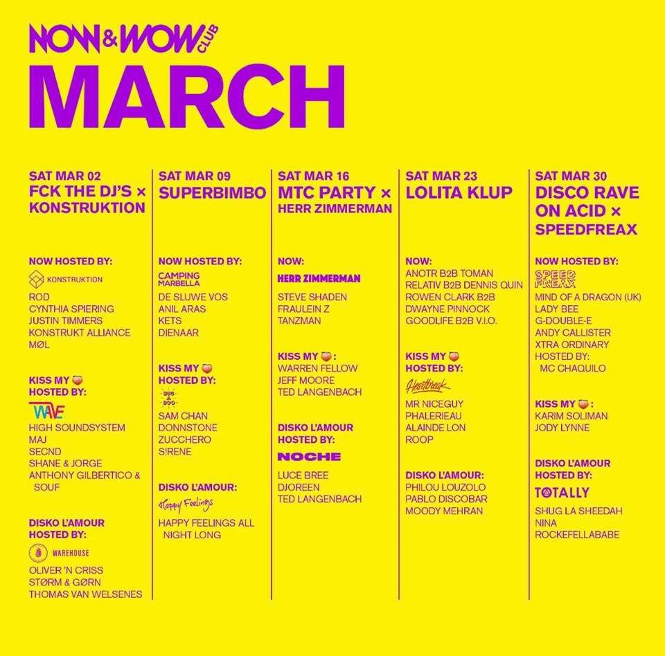Now&wow Club March 16th at Now&Wow, Rotterdam