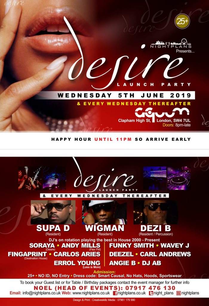 Desire at Aquum Bar And Restaurant, London