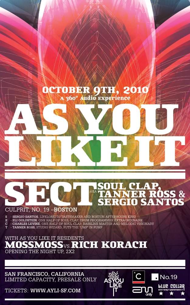 As You Like It presents SECT at TBA - San Francisco, San Francisco/Oakland
