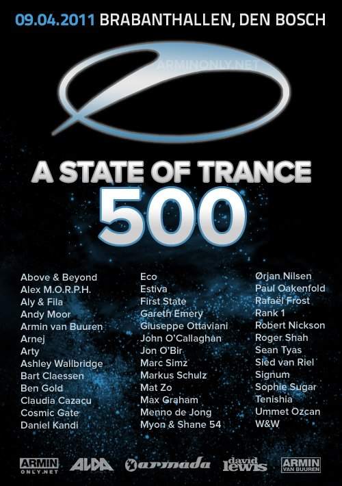 A State Of Trance 500 at Brabanthallen, Other regions