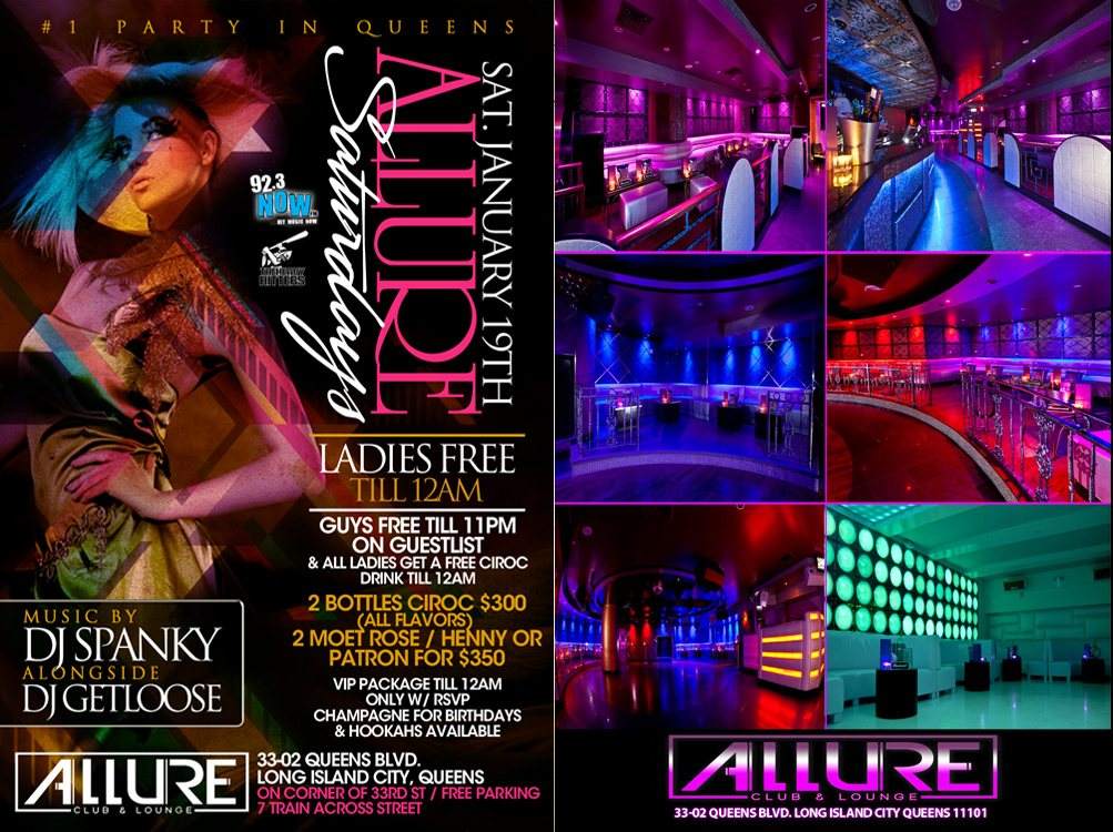 Club Allure Saturdays with DJ Spanky and 92.3FM at Club Allure, New York