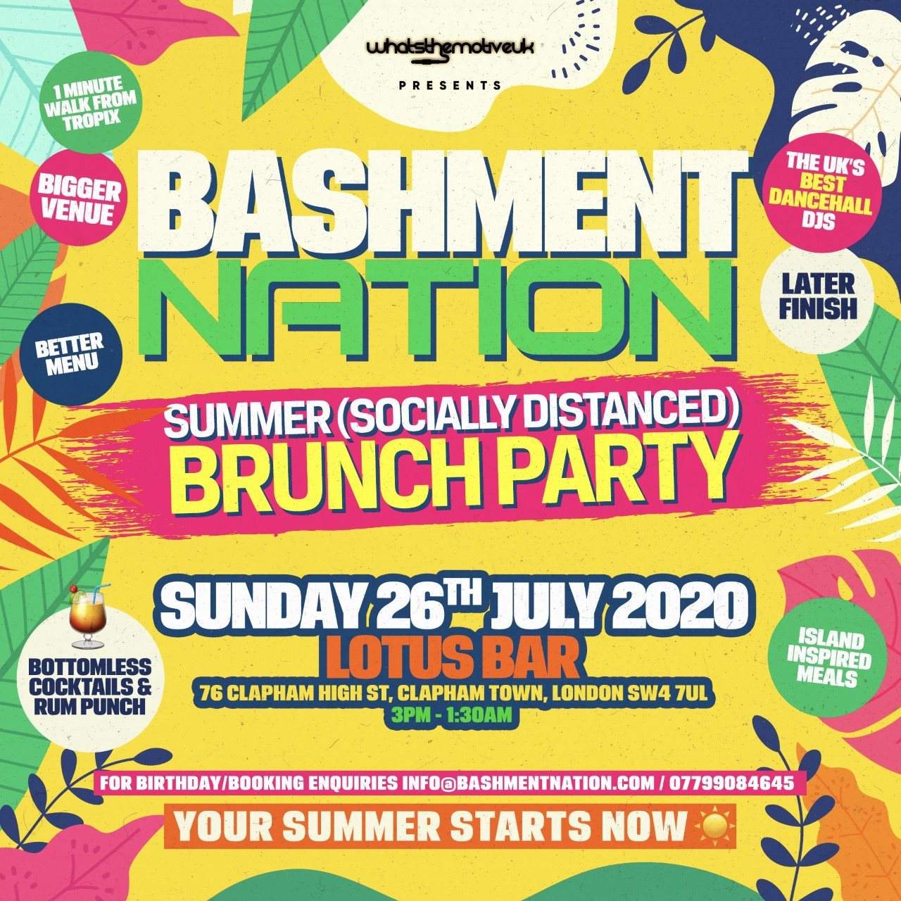 Bashment Nation - Summer Bashment Brunch Party at Lotus, London