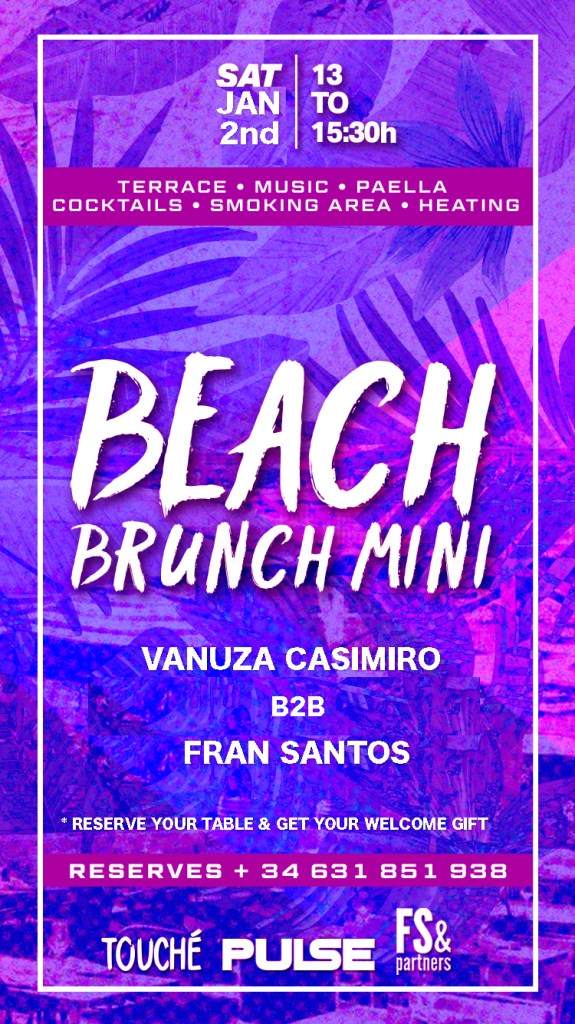 Beach Brunch 'Mini' by Pulse [From 1 pm] at Touché Beach Garden, Barcelona