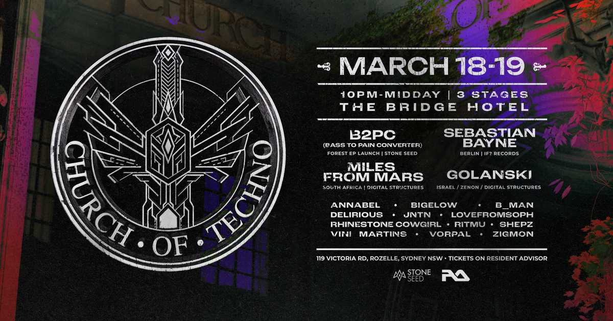 Church of Techno • 10pm-Midday - 3 Stages en The Bridge Hotel, Sydney