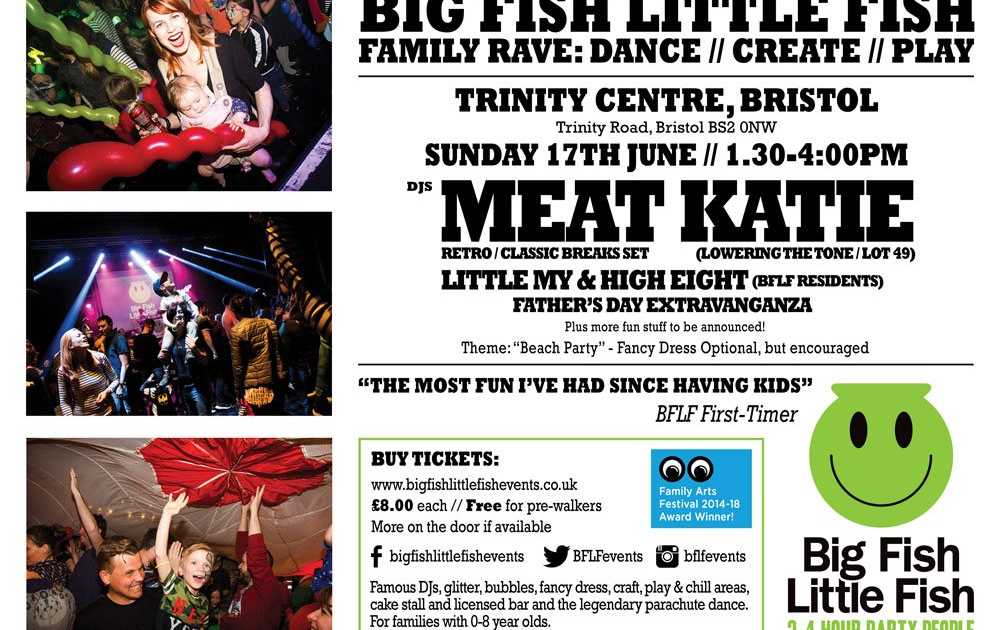 Big Fish Little Fish Family Rave with Meat Katie em The Trinity Centre ...