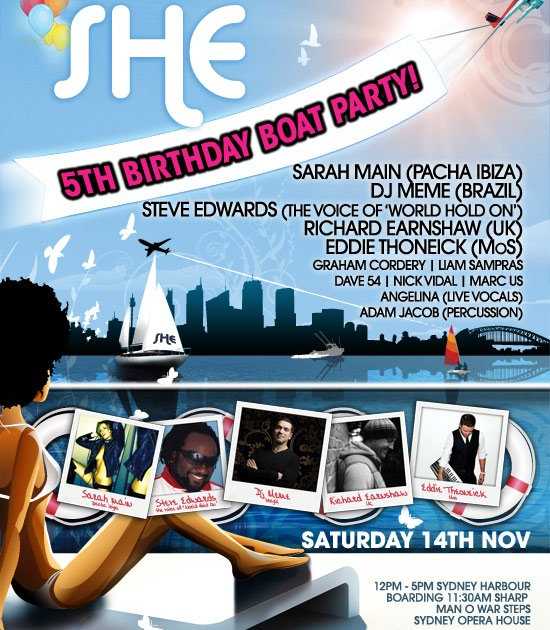 She 5th Birthday Boat Party at Boat Party - TBA, Sydney
