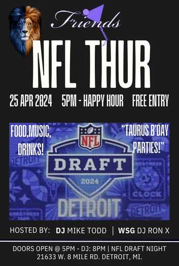 HOUSE MUSIC 4THURSDAY - NFL DRAFT - MIKE TODD WSG RON X at Friends ...