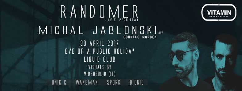 Vitamin presents: Randomer & Michal Jablonski (Live) em Liquid Club, Malta