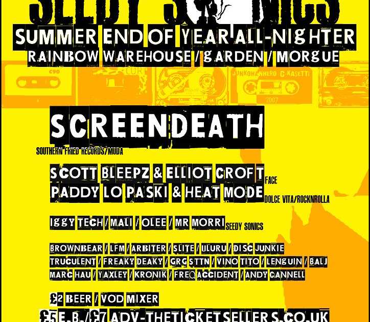 Seedy Sonics Summer Party en The Rainbow Venues, Birmingham